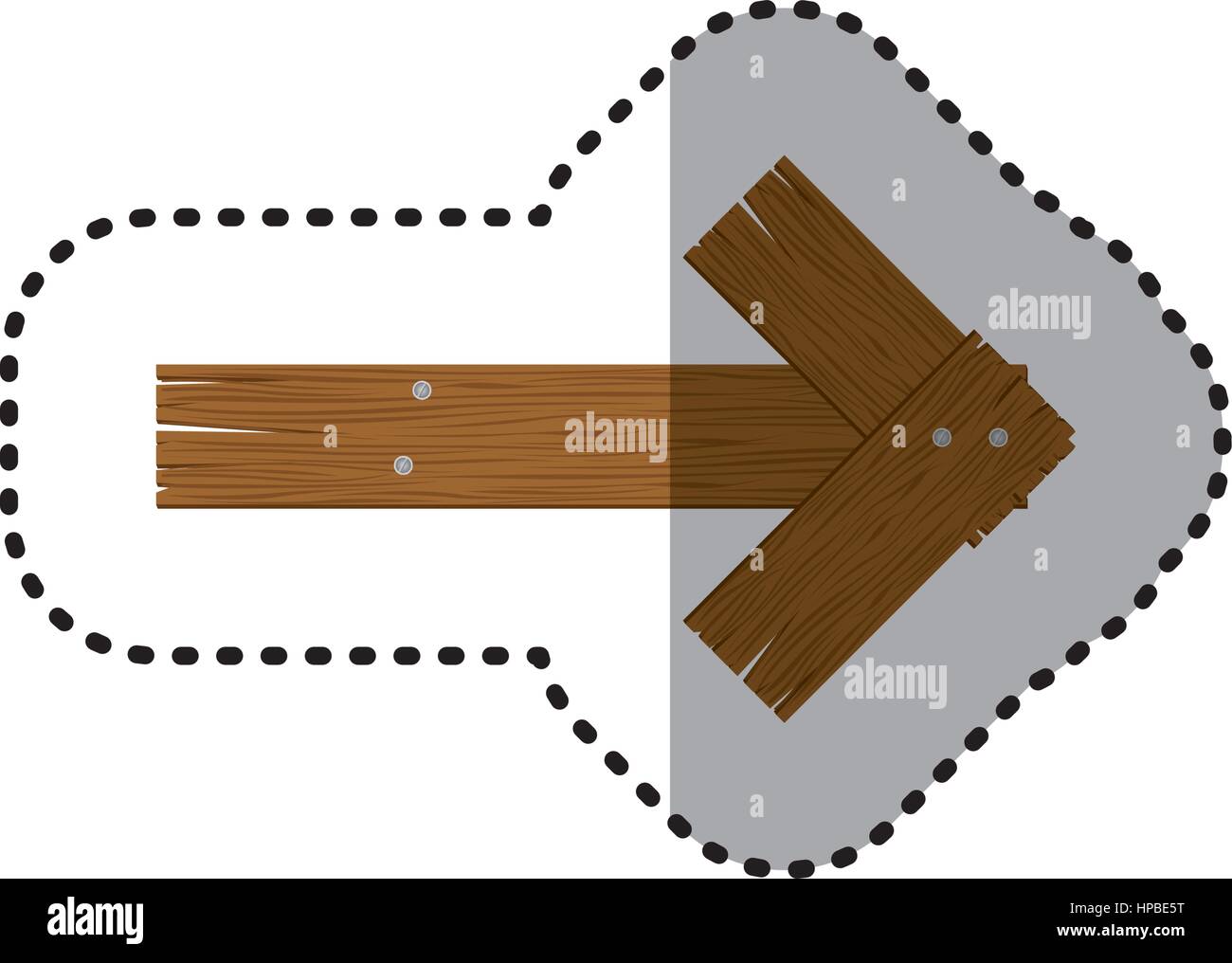 sticker arrow piece wooden board with cloves Stock Vector Image & Art ...