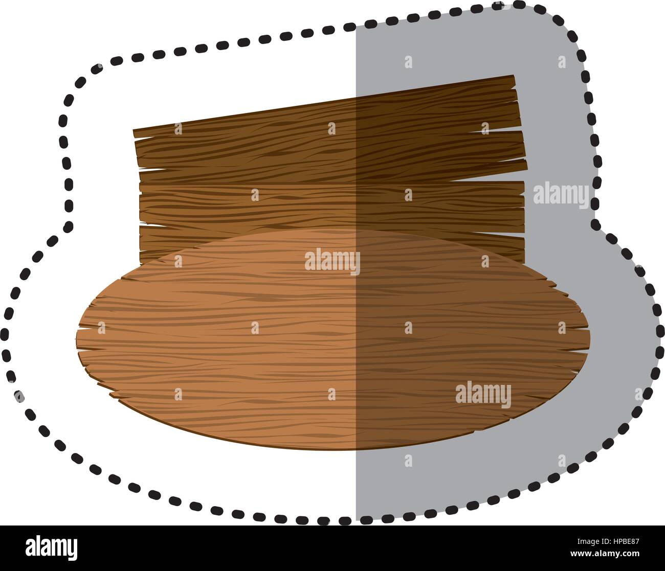 sticker set collection pieces wooden board Stock Vector Image & Art - Alamy