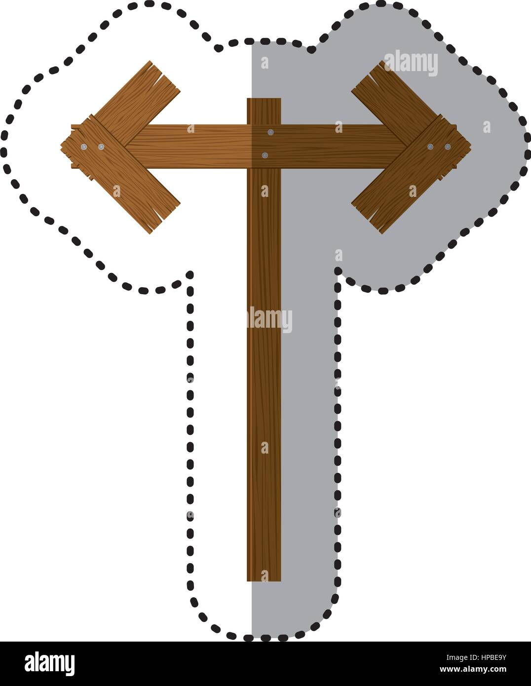 sticker wooden pointer direction path Stock Vector Image & Art - Alamy
