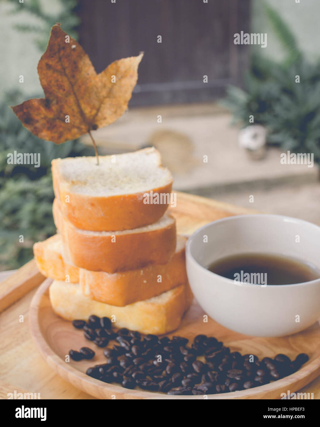Bread served with coffee very good in morning time Stock Photo - Alamy
