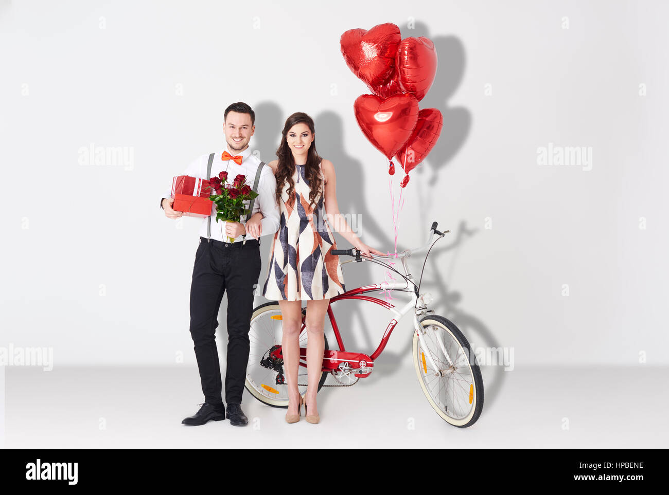 Adorable couple celebrating Saint Valentines Day Stock Photo - Alamy