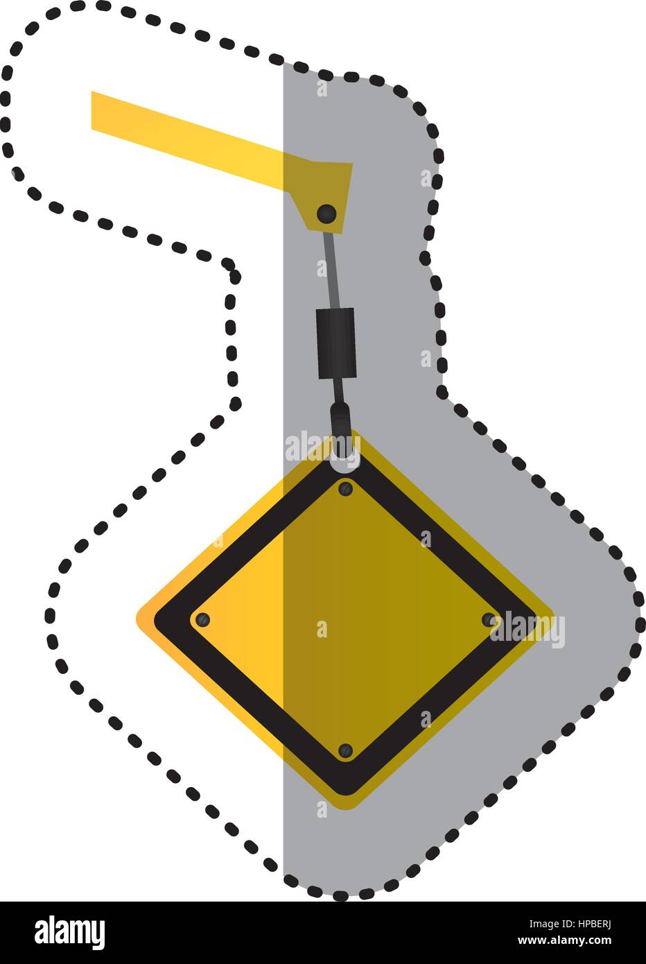 Warning sign signage crane building Stock Vector Images - Alamy