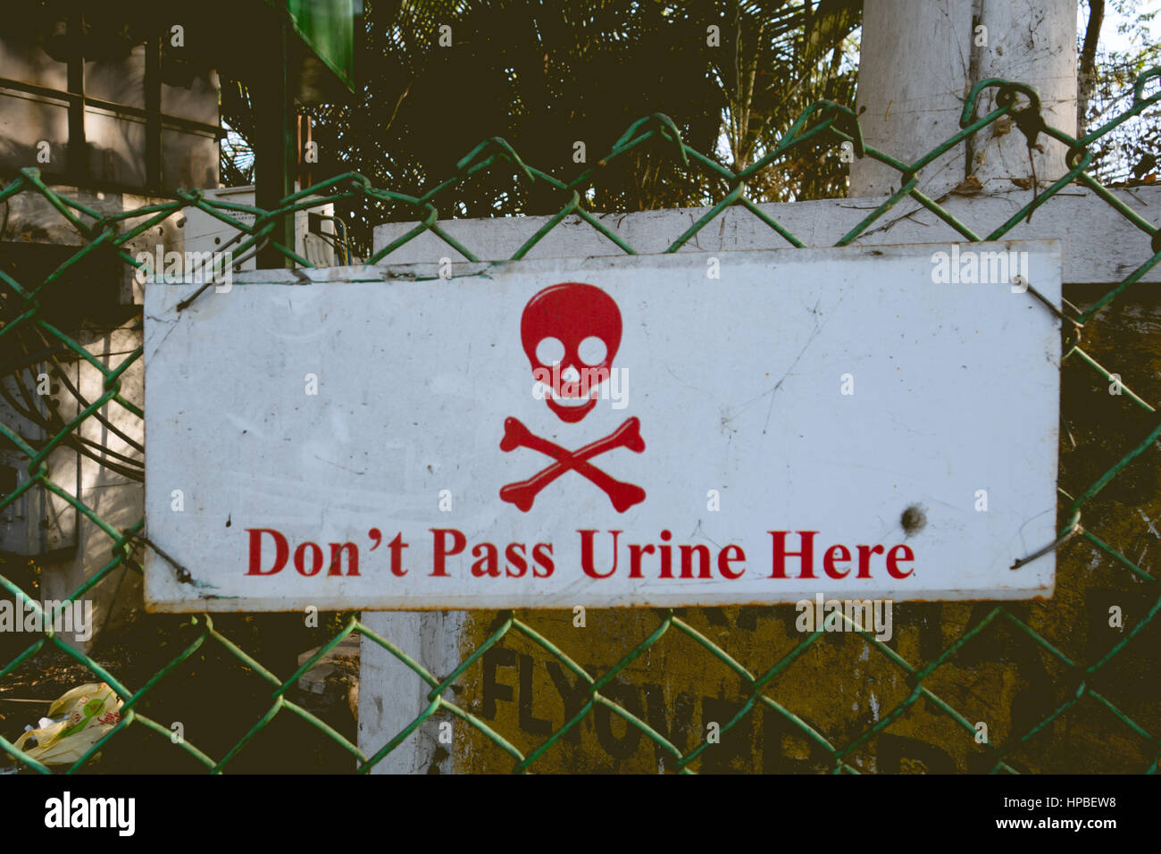 Do not pass urine sign in Hyderabad,India Stock Photo - Alamy