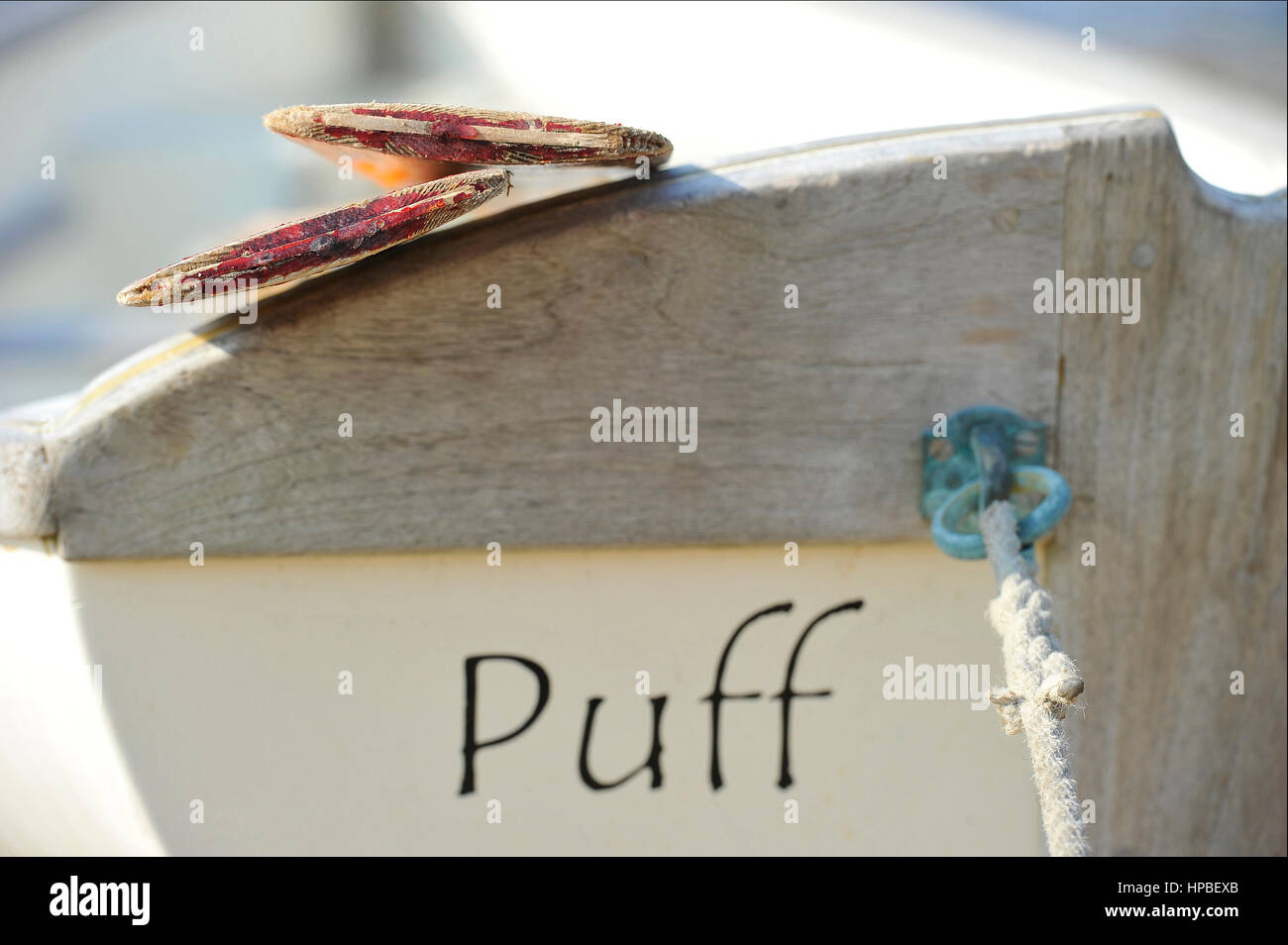 Painted wooden boat lettering hi-res stock photography and images - Alamy