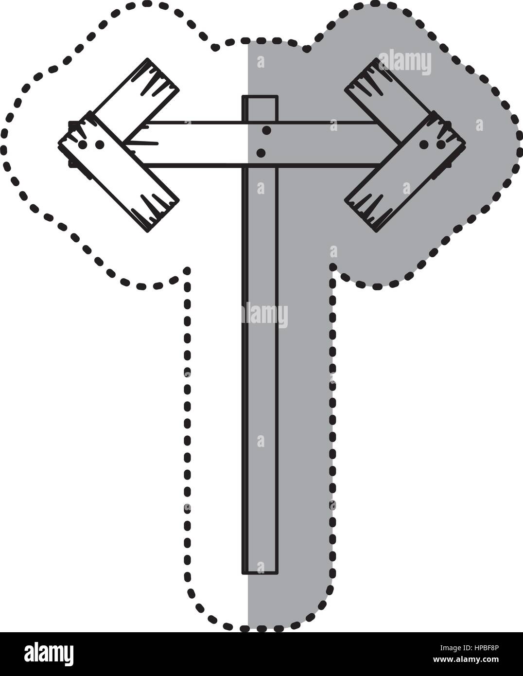 sticker silhouette wooden pointer direction path Stock Vector Image ...