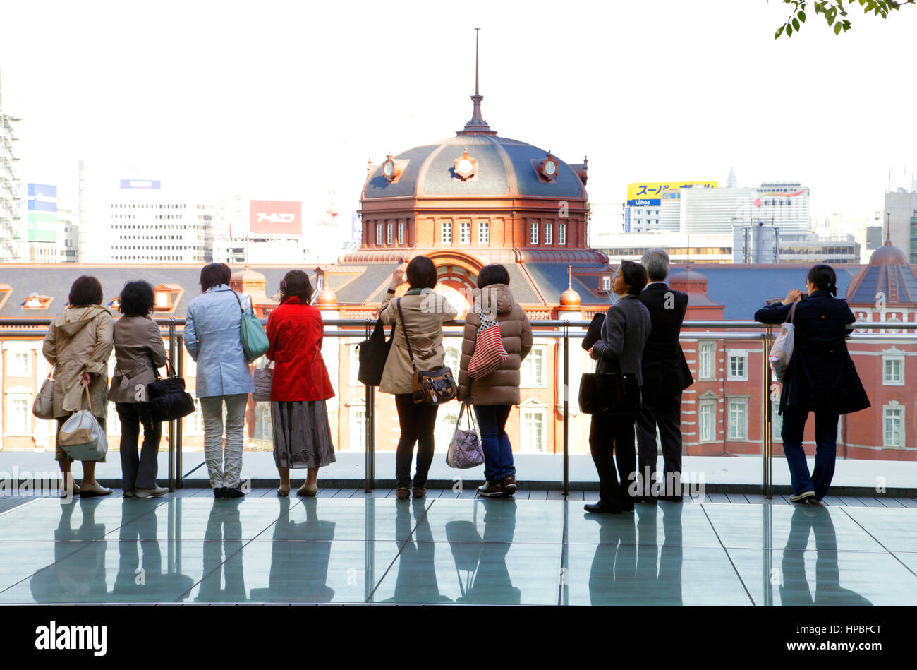Tokyo Station View from Marunouchi Building Terrace in Chiyoda ward ...