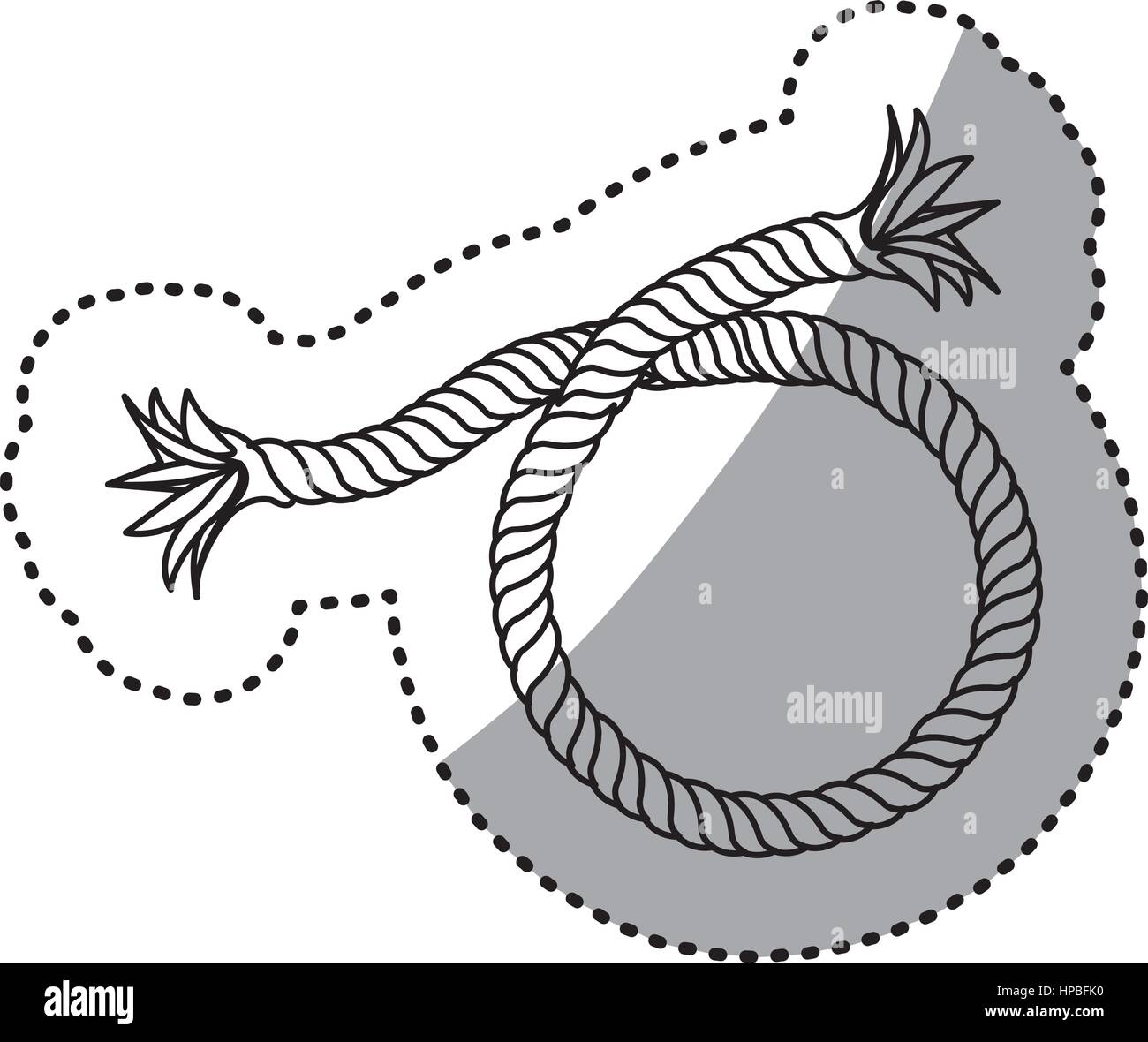 sticker silhouette realistic nautical break rope Stock Vector Image ...