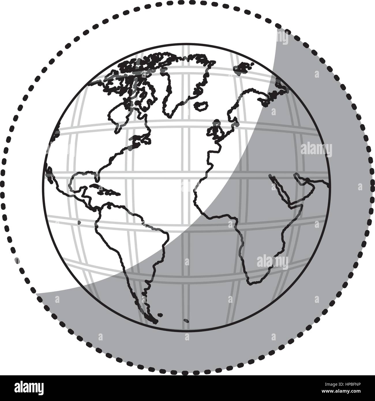 sticker silhouette earth world map with continents in 3d Stock Vector ...