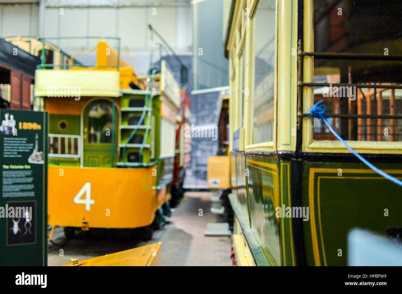 Trams in Crich tramway museum Stock Photo - Alamy