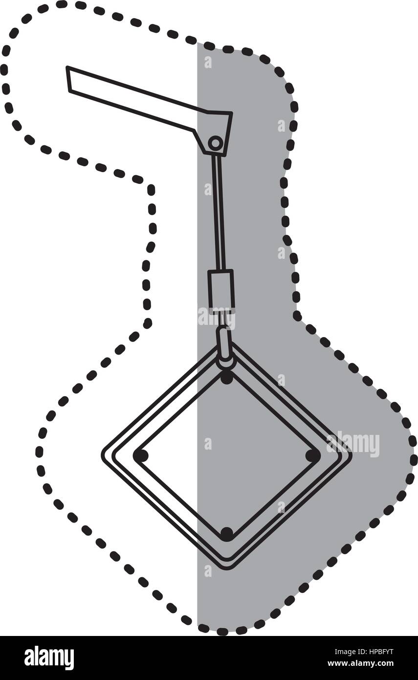 sticker silhouette crane hook holding a diamond traffic sign Stock ...