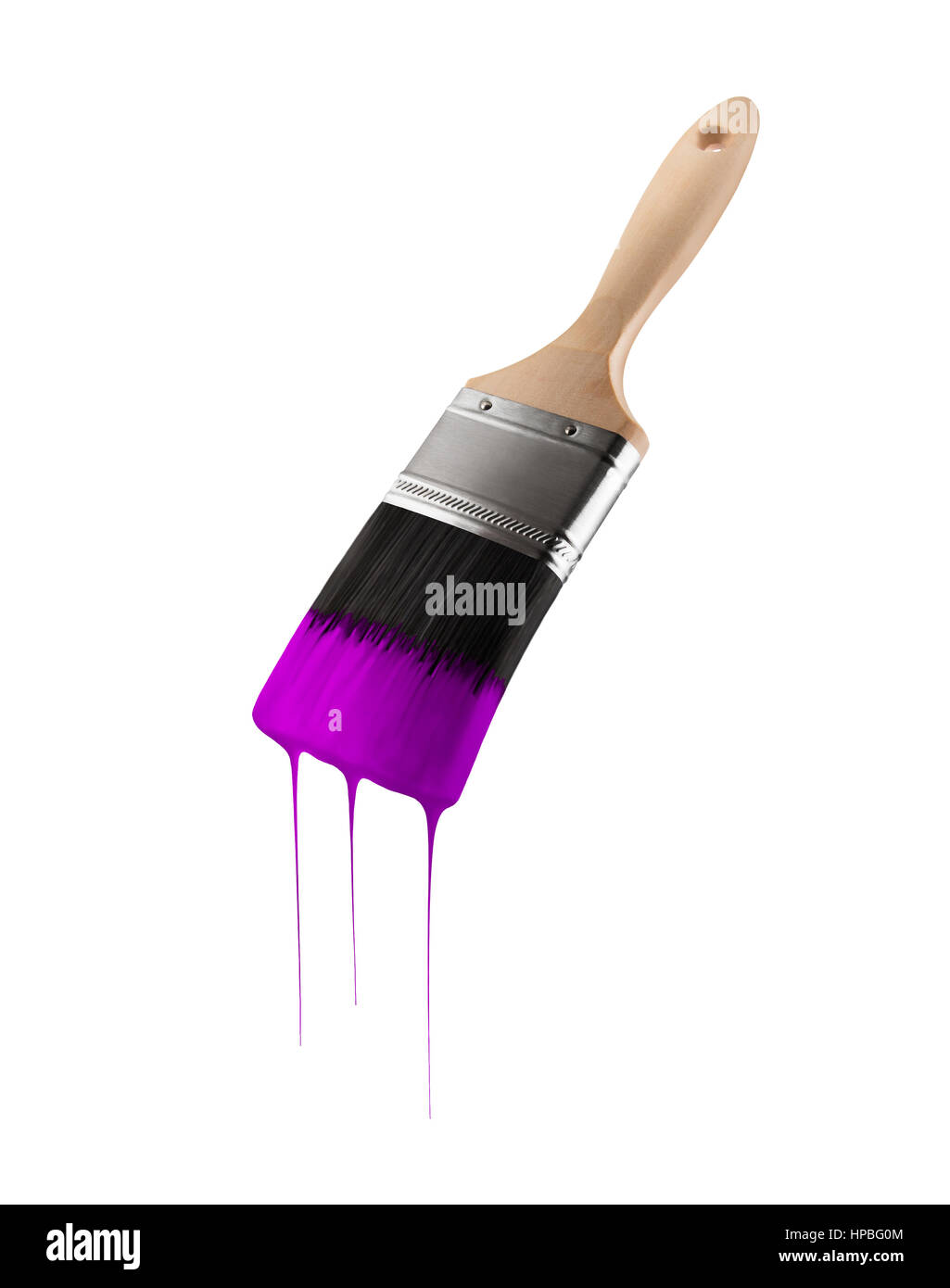 Purple Paint Brush From Dripping