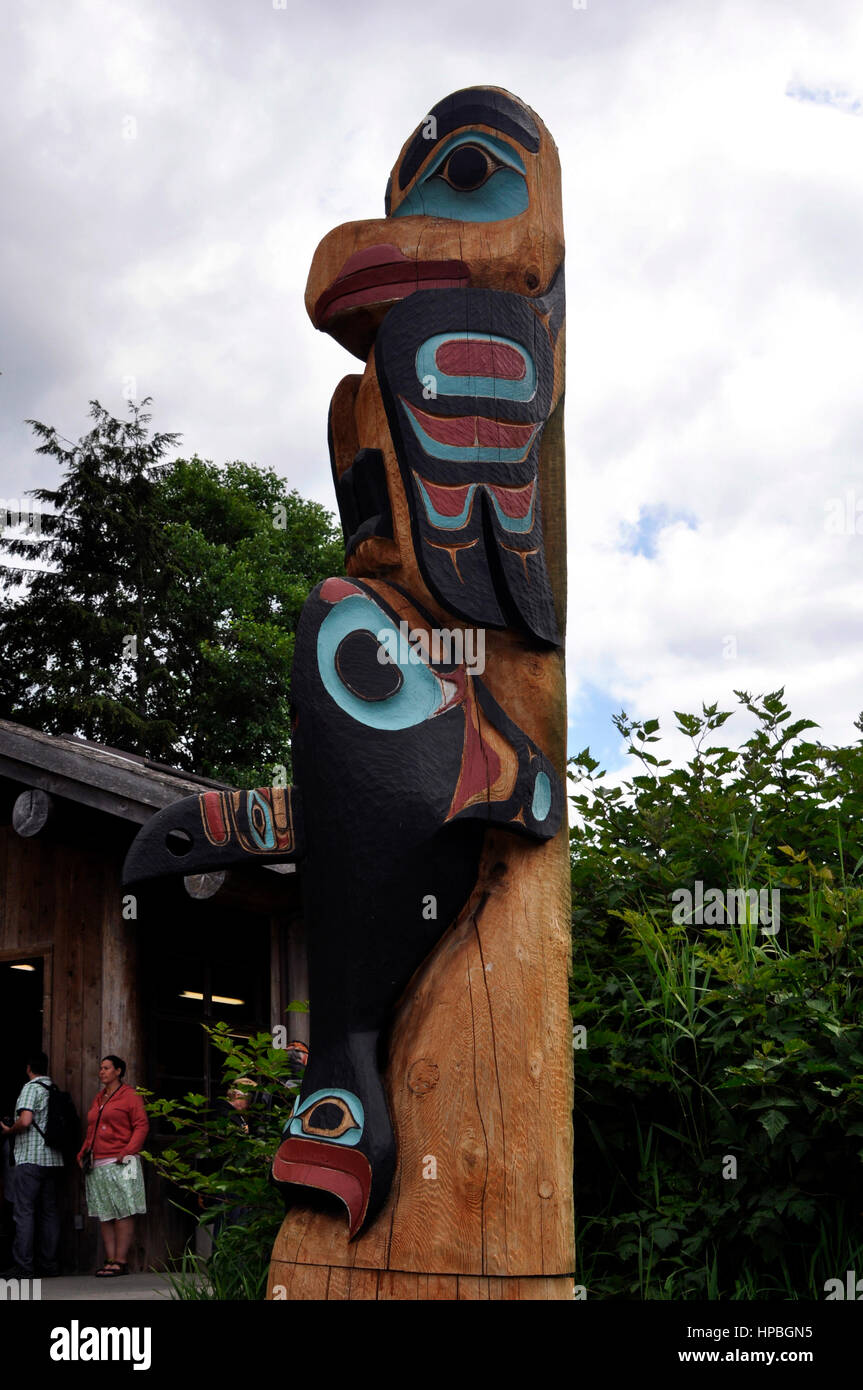 Totem pole in saxman near ketchikan, Alaska Stock Photo - Alamy