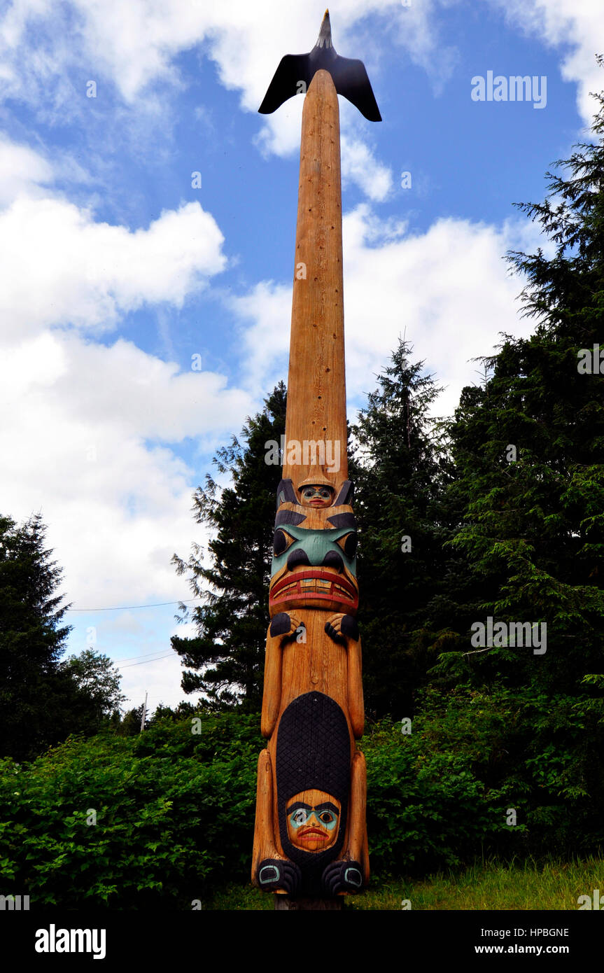 Totem pole in saxman near ketchikan, Alaska Stock Photo - Alamy