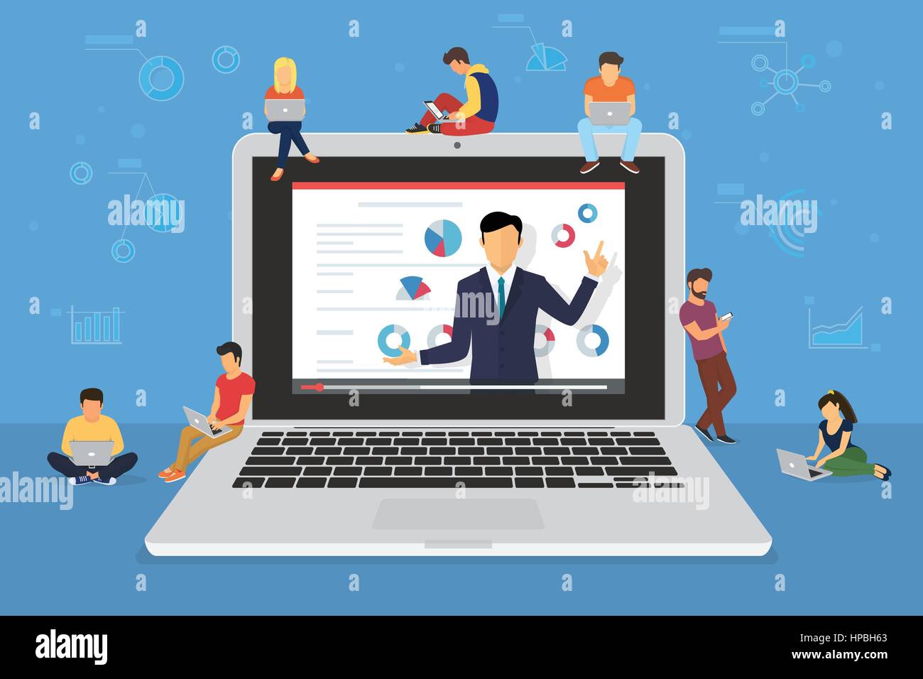 Sales team in training Stock Vector Images - Alamy