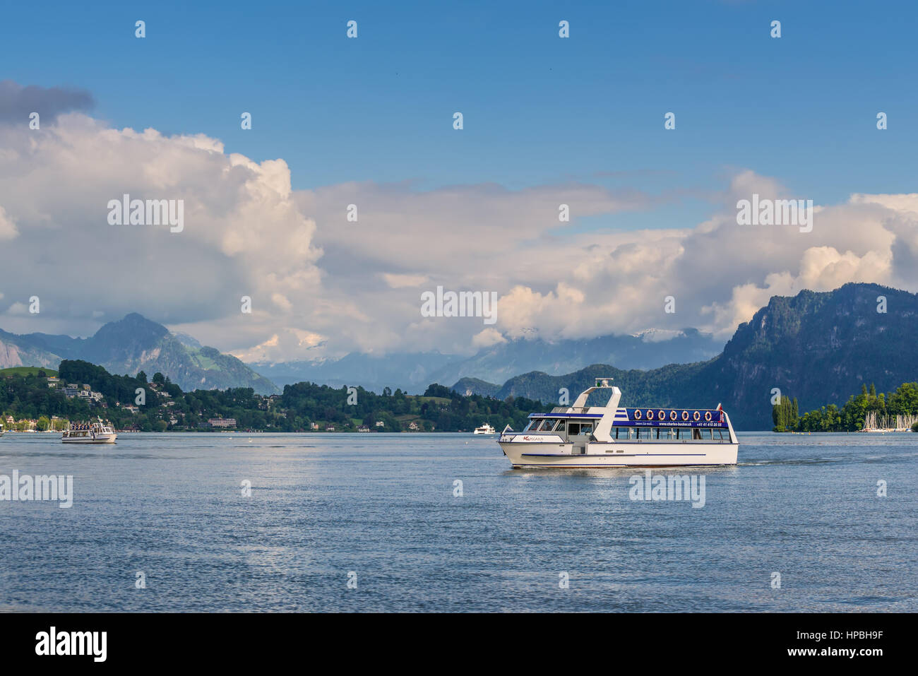 Lucerne, Switzerland - May 24, 2016: Cruise passenger boat MS Pegasus ...