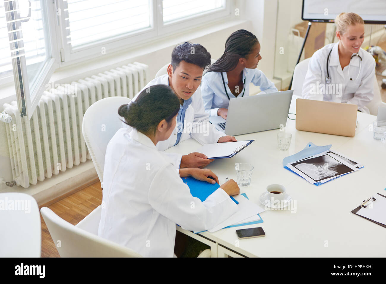 Students in medical school learning together in workshop Stock Photo ...