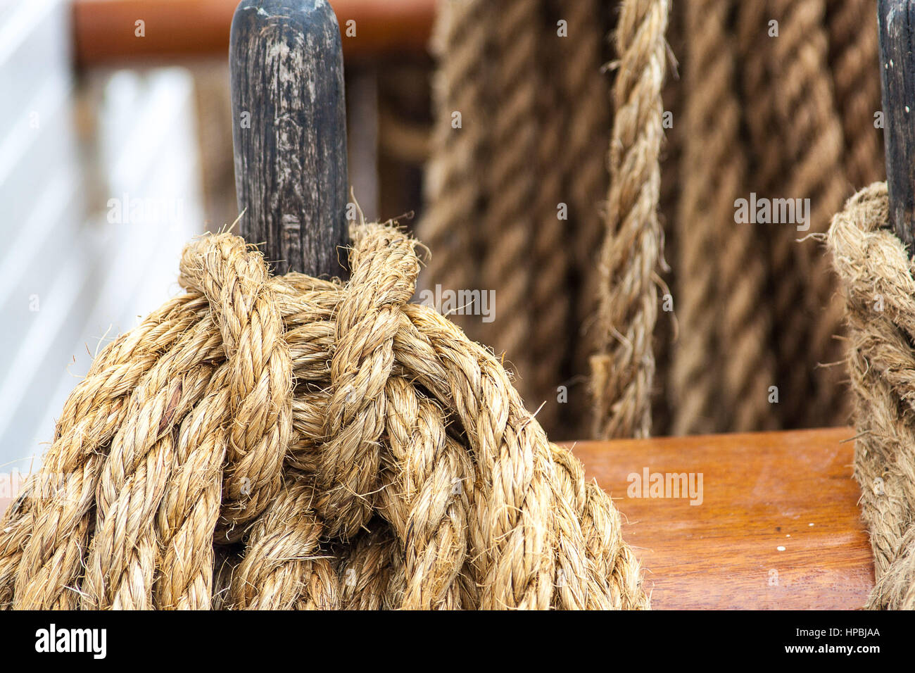 Rope from the boat The Elissa in Galveston, Texas Stock Photo - Alamy