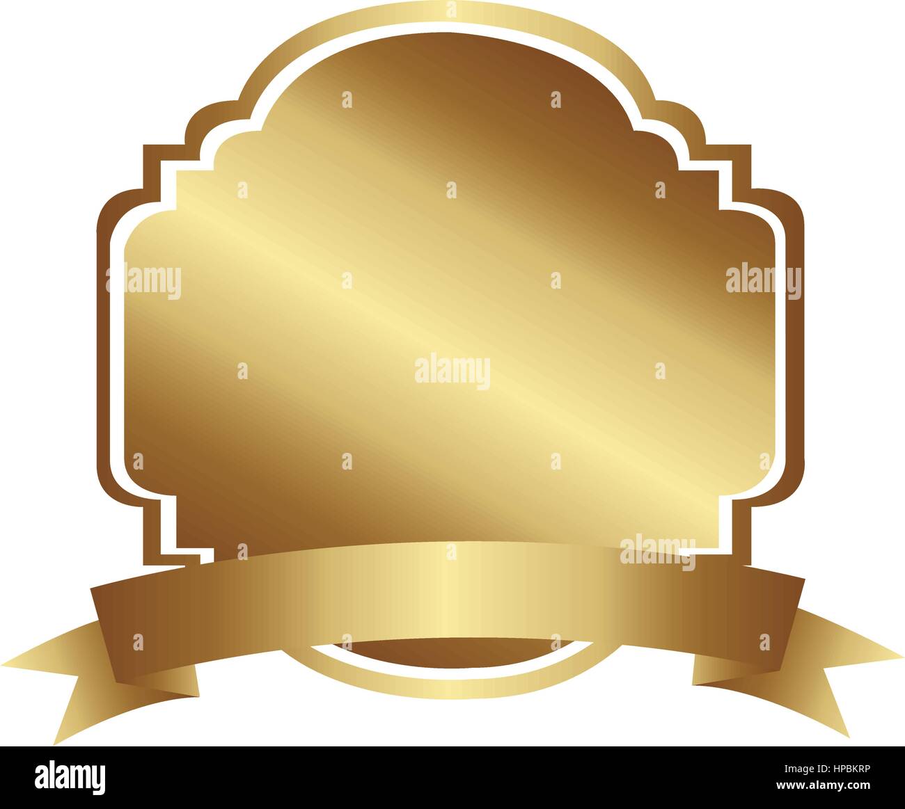 golden decorative heraldic frame design with ribbon Stock Vector Image ...