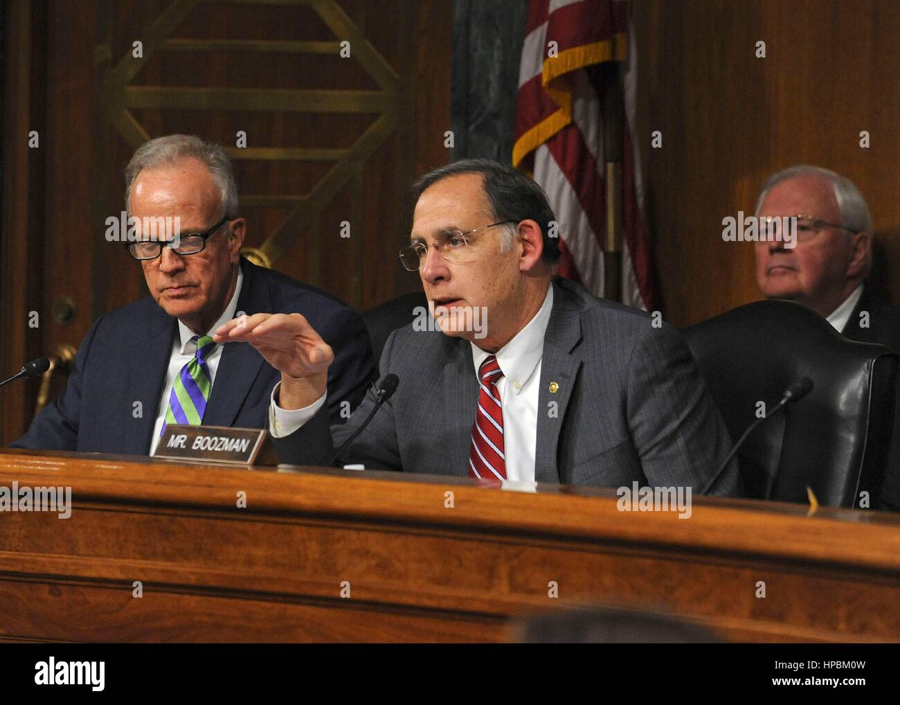 U.S. Senator John Boozman, of Arkansas asks a question of Dr. David ...