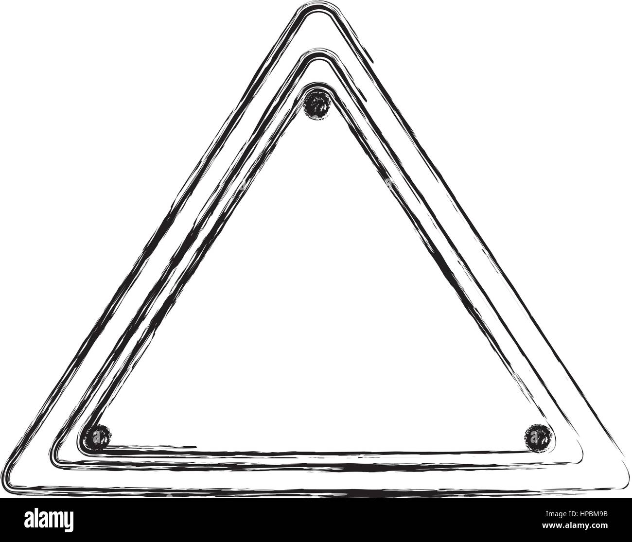 blurred silhouette triangle warning traffic sign Stock Vector Image ...