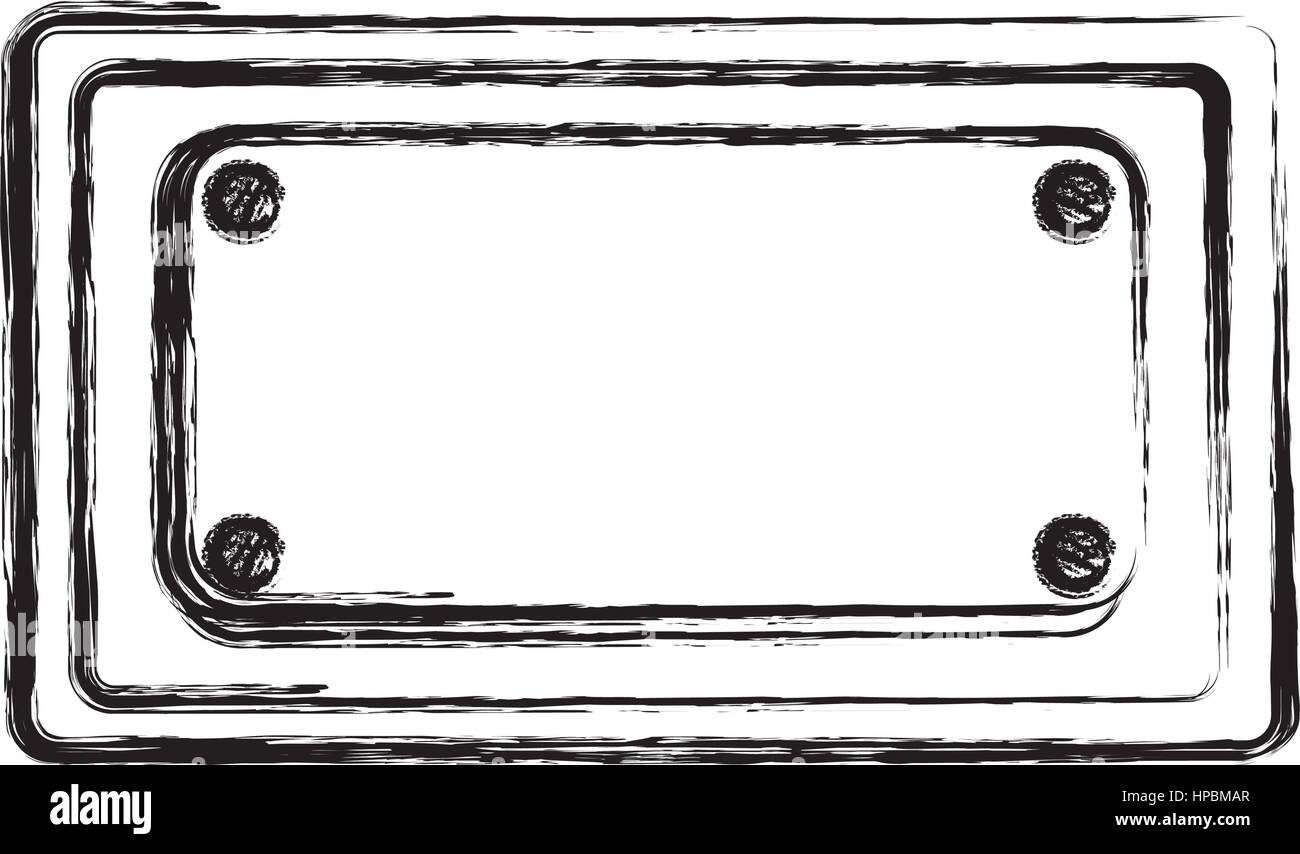 blurred silhouette rectangle warning traffic sign Stock Vector Image ...