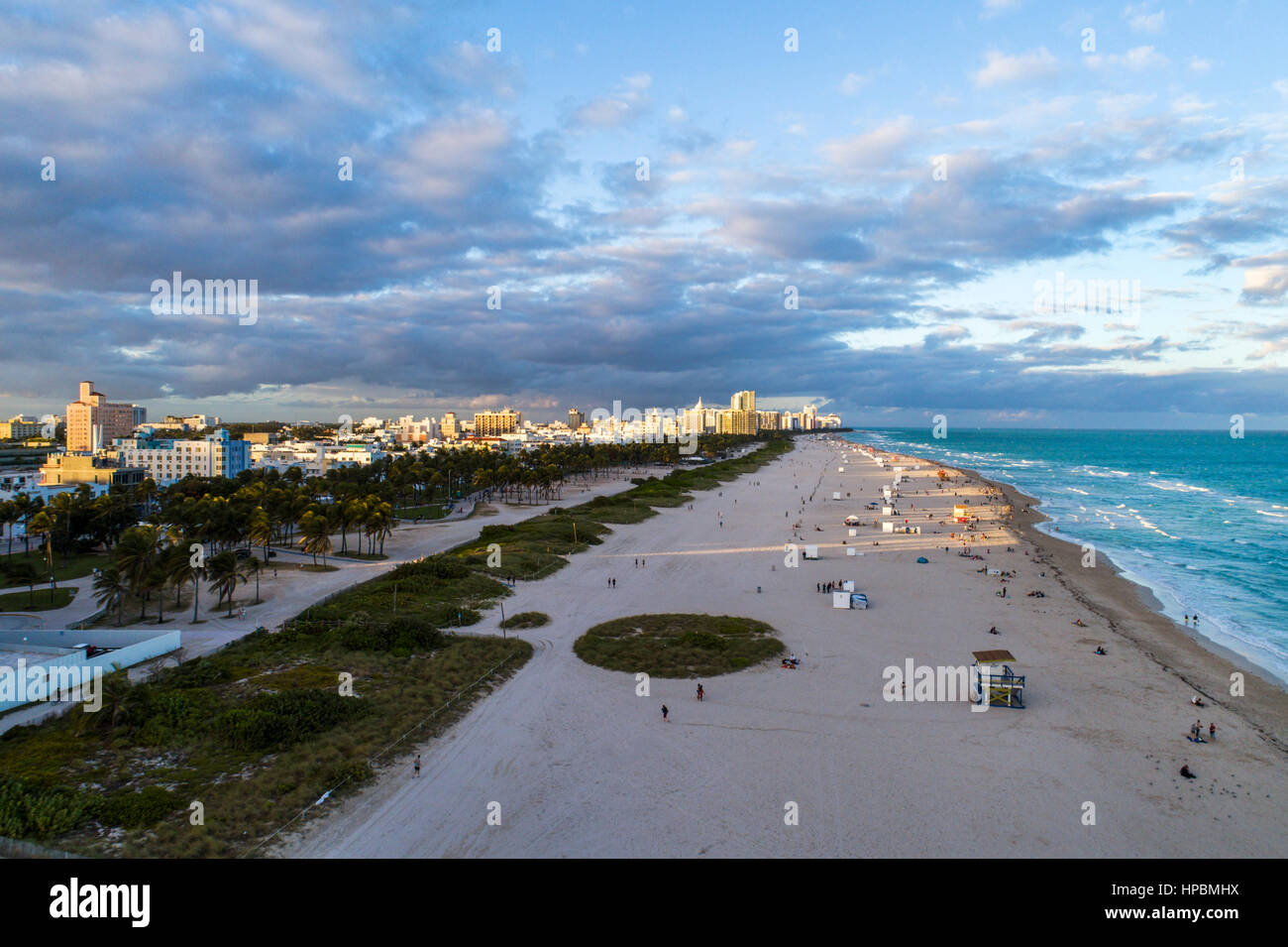 Florida South,Miami Beach,Atlantic Ocean water,shore,shoreline,aerial ...