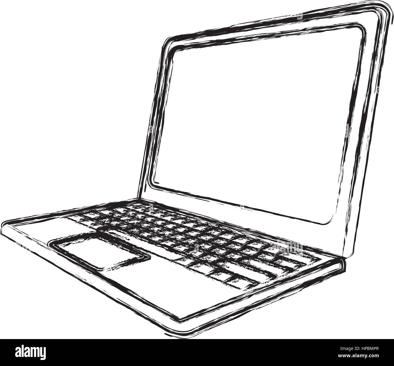 blurred silhouette tech laptop side view Stock Vector Image & Art - Alamy