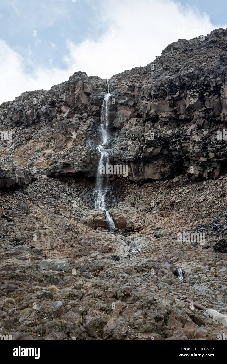 Scenic waterfall in Tongariro National Park near Whakapapa village, New ...