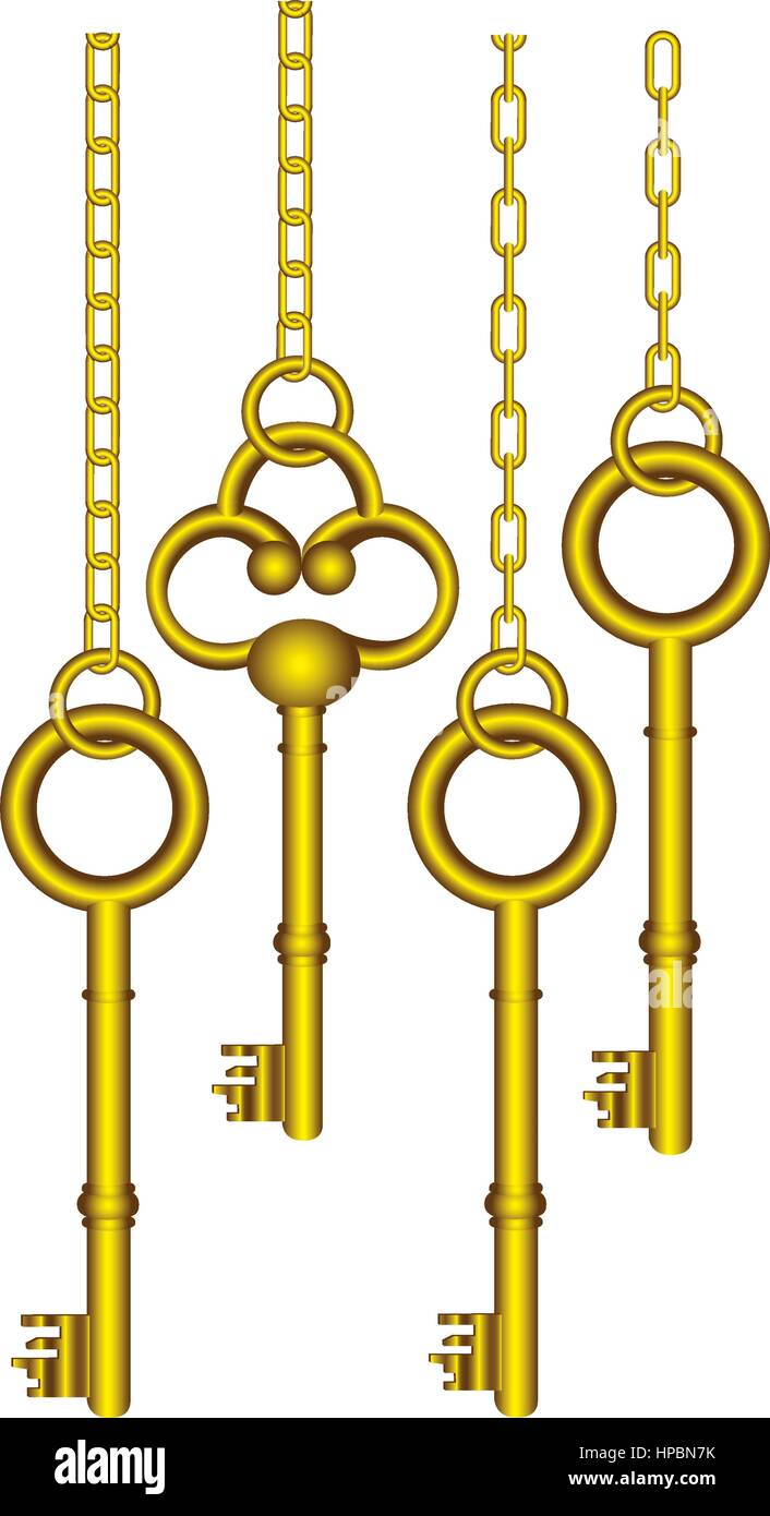 gold old keys hanging icon Stock Vector Image & Art - Alamy