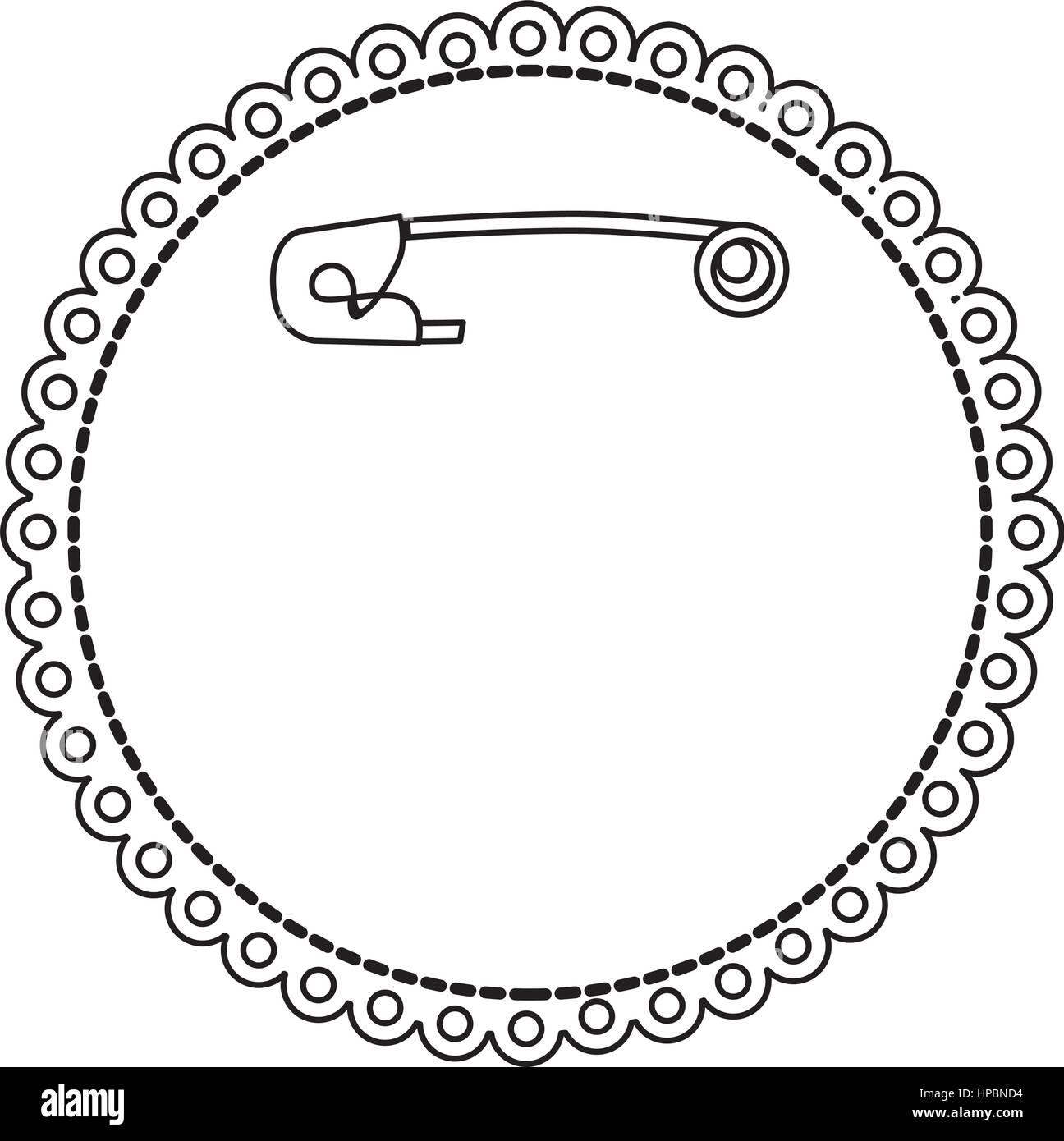 Figure Safety Pin Inside Crochet Icon Stock Vector Image And Art Alamy