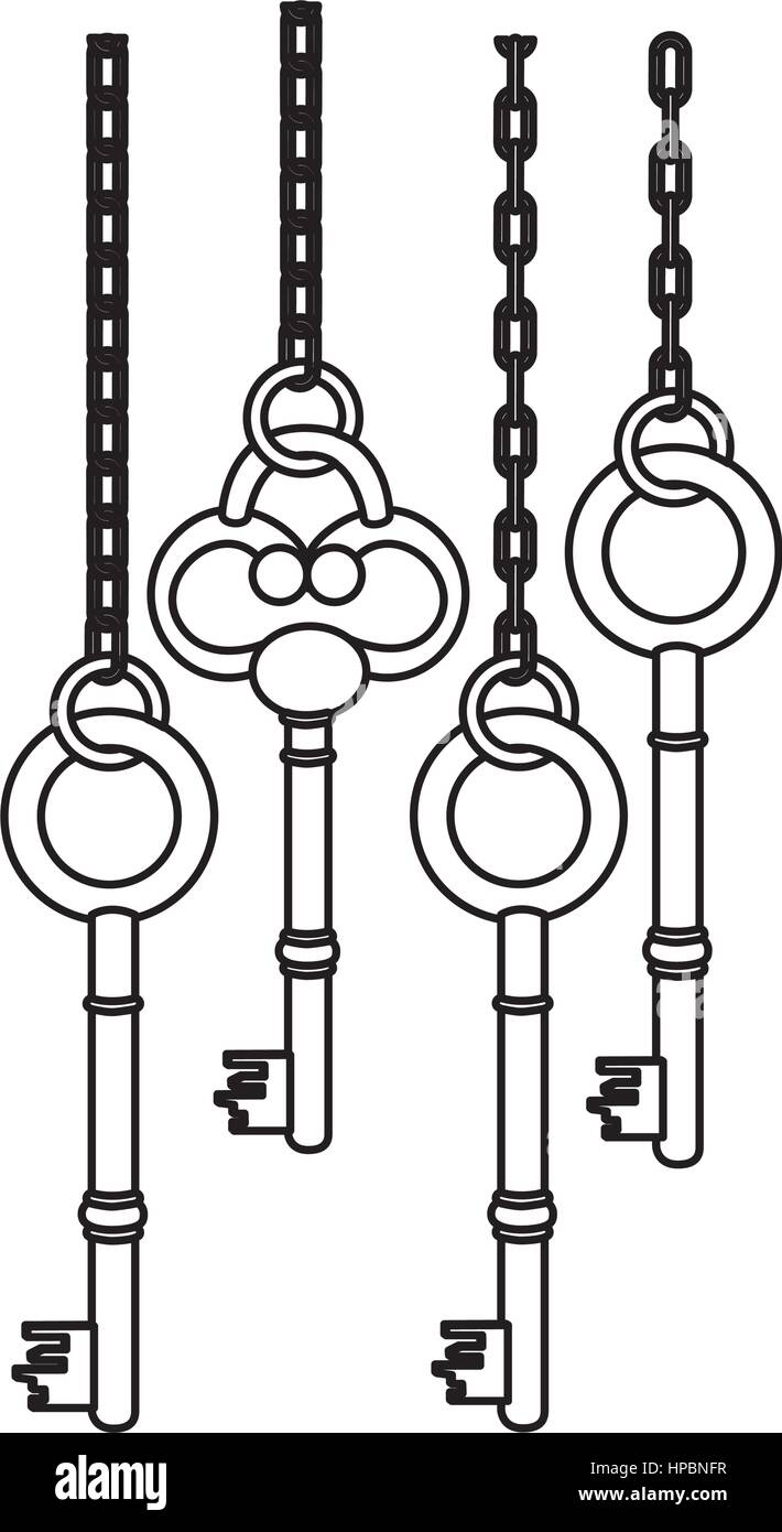 figure old keys hanging icon Stock Vector Image & Art - Alamy