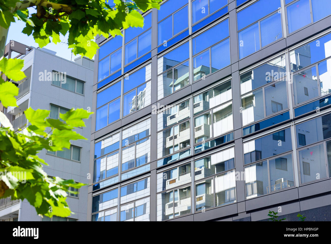 reflection of building on the windows, abstract architecture Stock ...