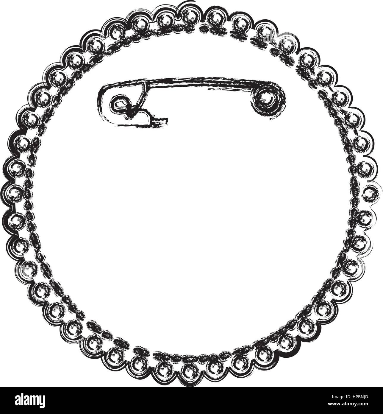 Contour Safety Pin Inside Crochet Icon Stock Vector Image And Art Alamy