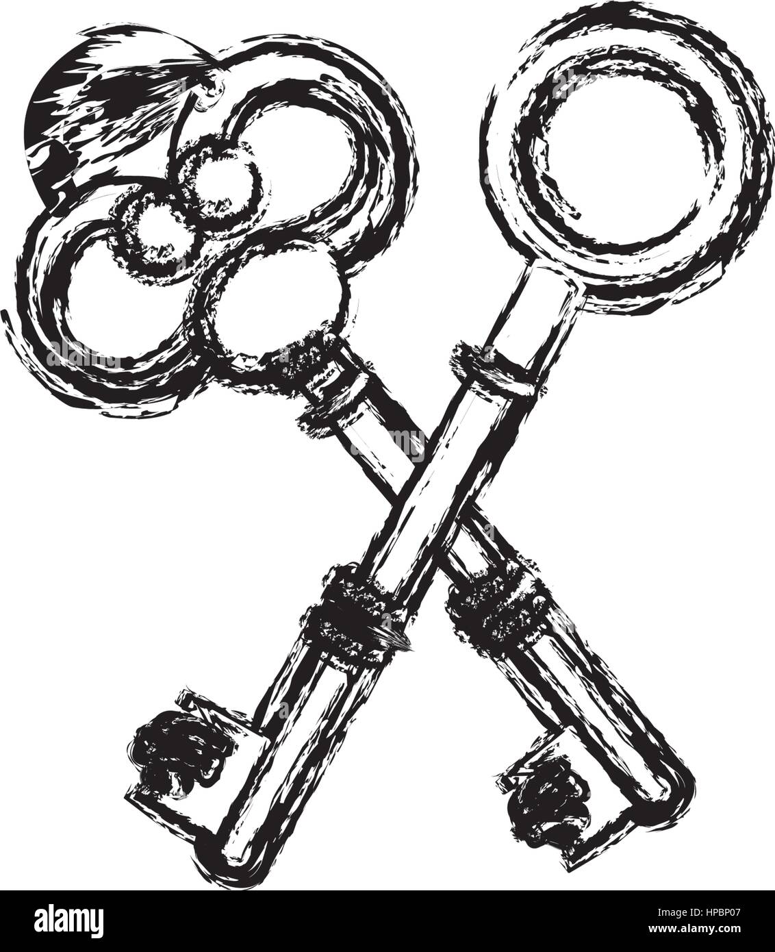 contour old keys icon stock Stock Vector Image & Art - Alamy