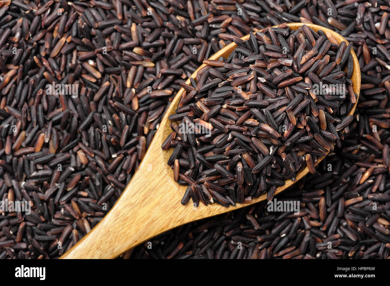 closeup details of Thai rice berry, rice berry is a cross-bred unmilled ...