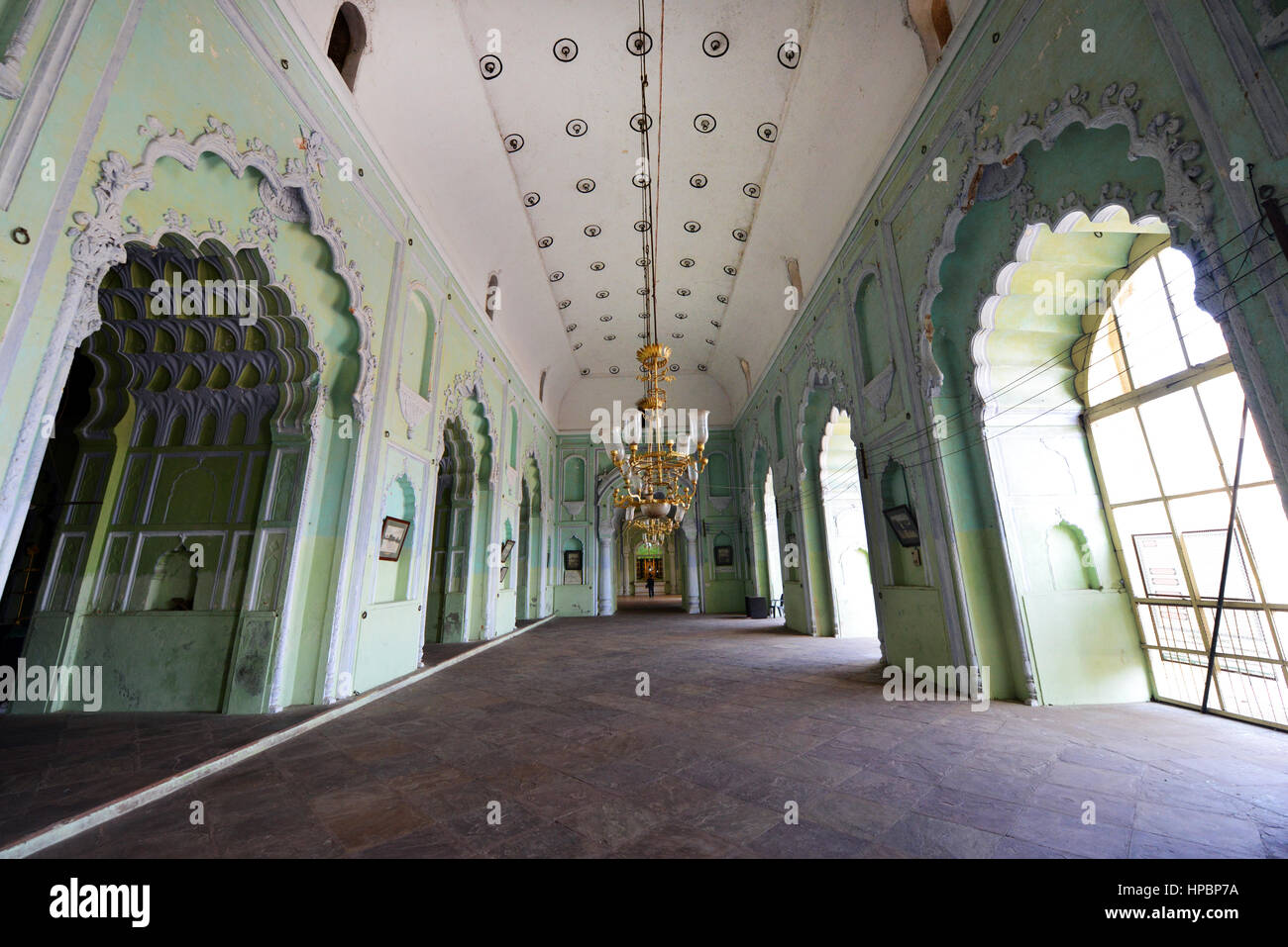 The interior of the Bara Imambara building in Lucknow, Uttar Pradesh ...