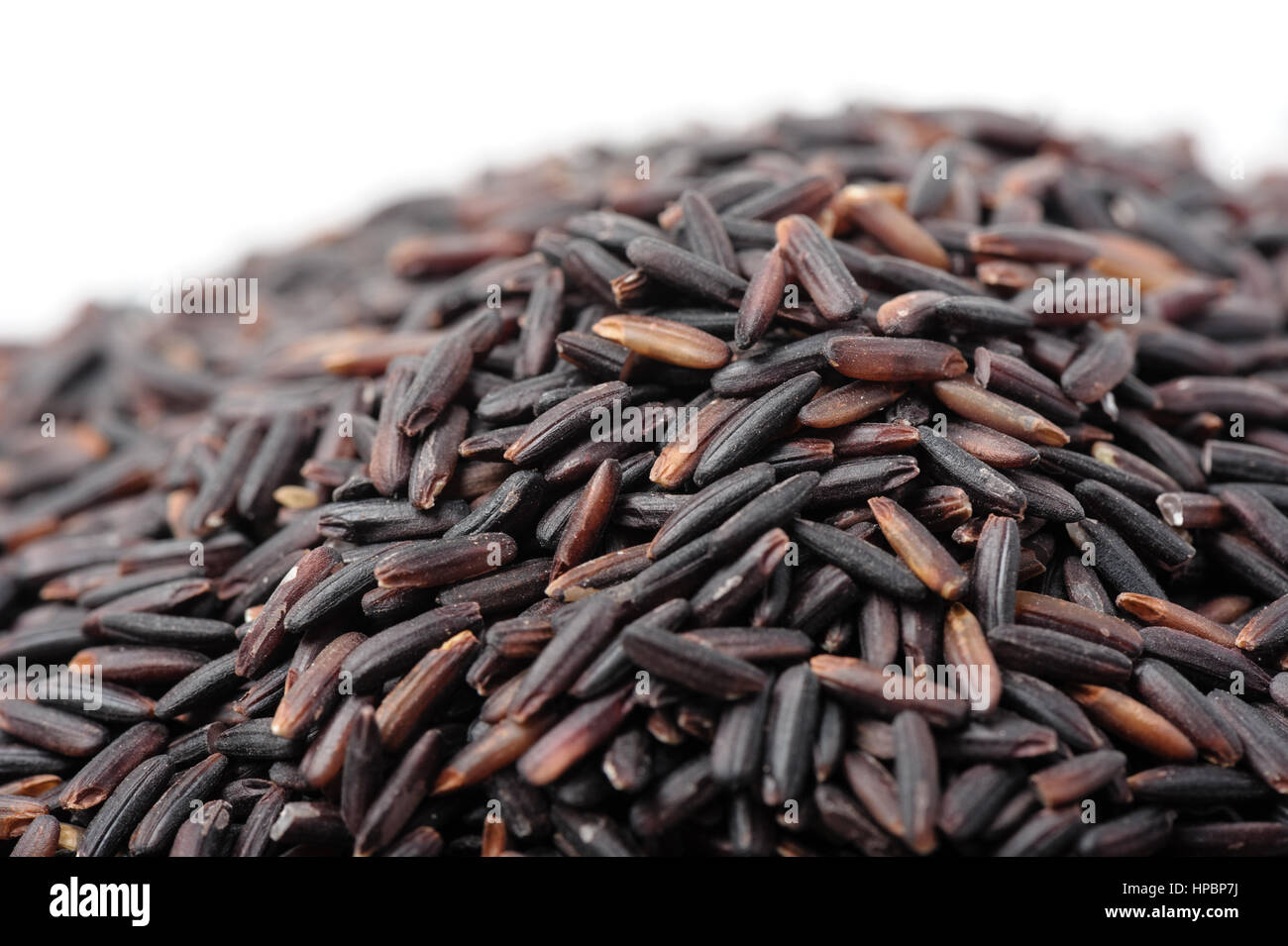 closeup details of Thai rice berry, rice berry is a cross-bred unmilled ...