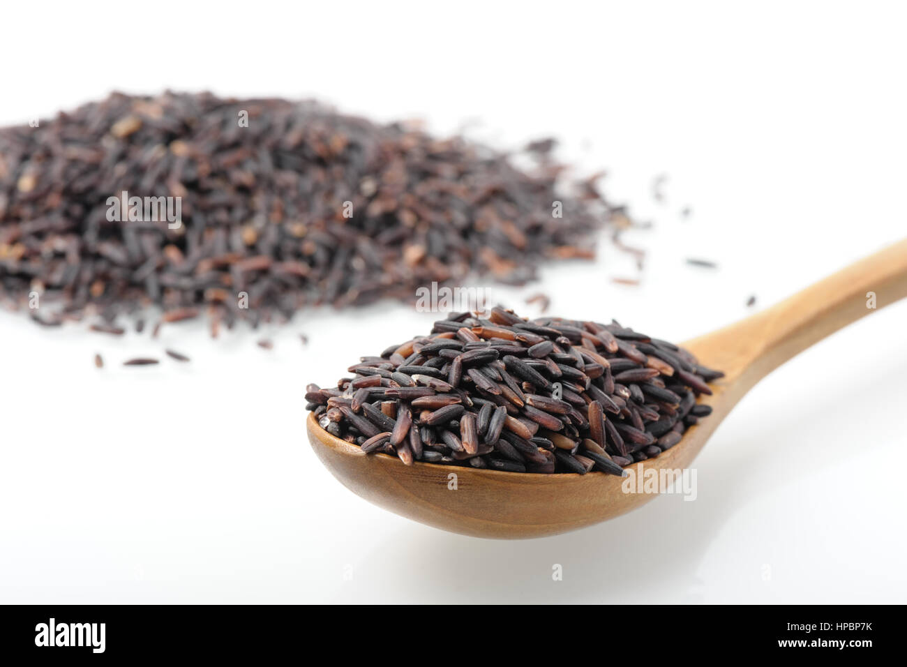 closeup details of Thai rice berry, rice berry is a cross-bred unmilled ...