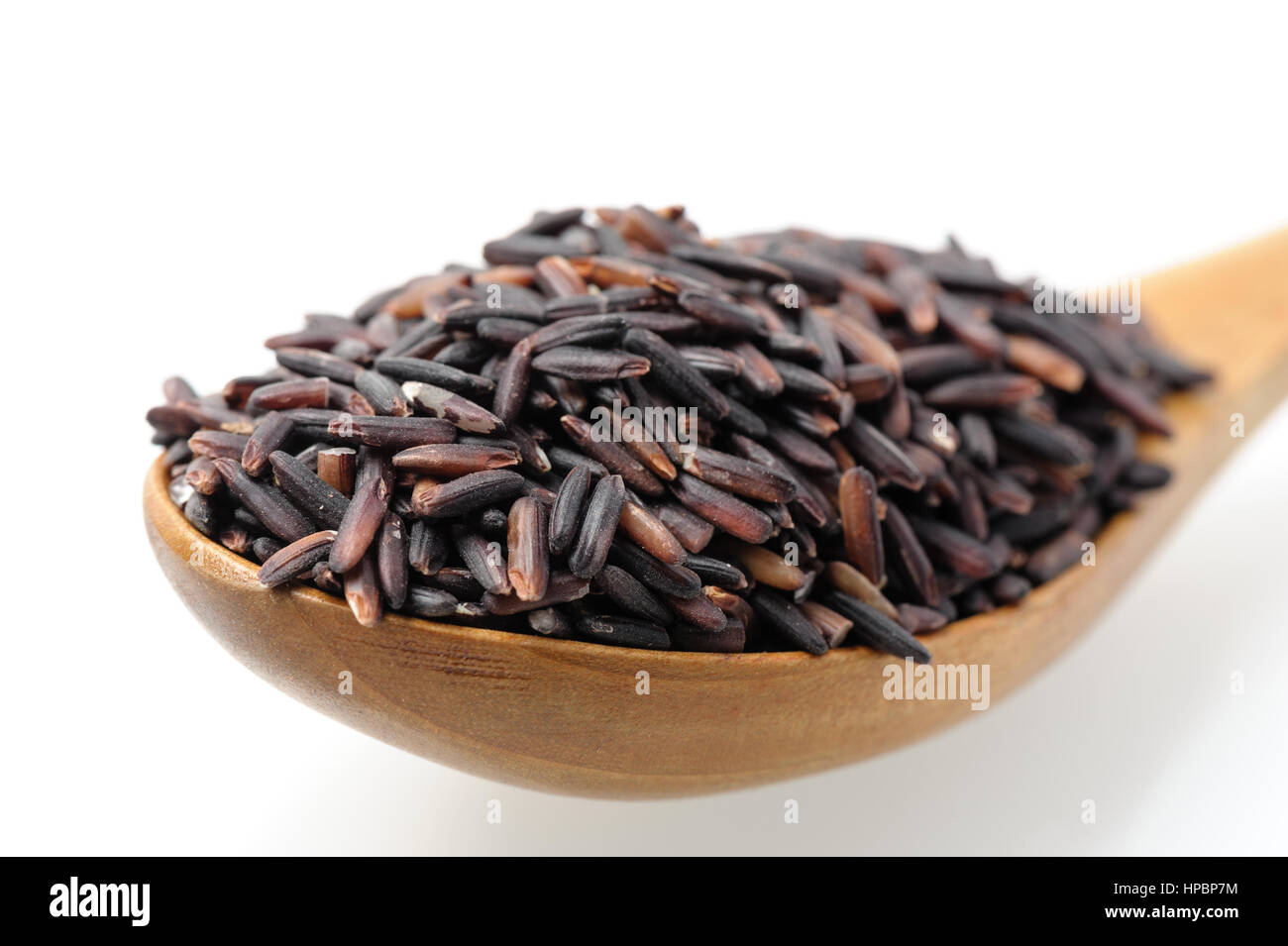 closeup details of Thai rice berry, rice berry is a cross-bred unmilled ...