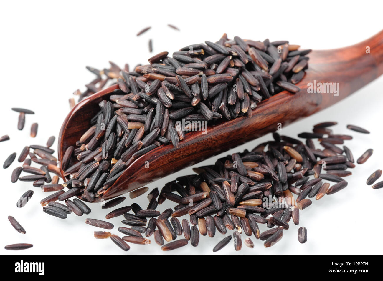 closeup details of Thai rice berry, rice berry is a cross-bred unmilled ...