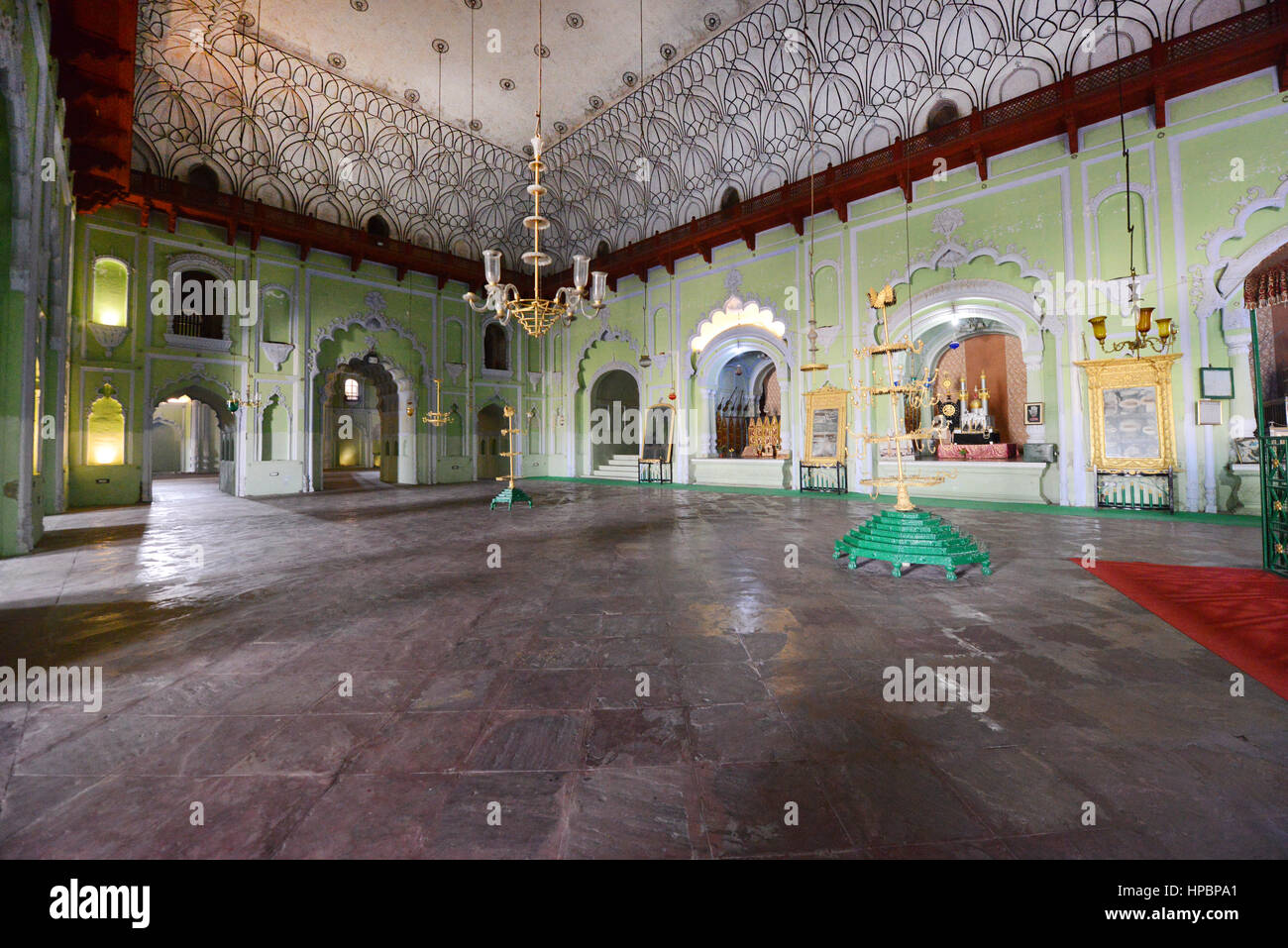 The interior of the Bara Imambara building in Lucknow, Uttar Pradesh ...