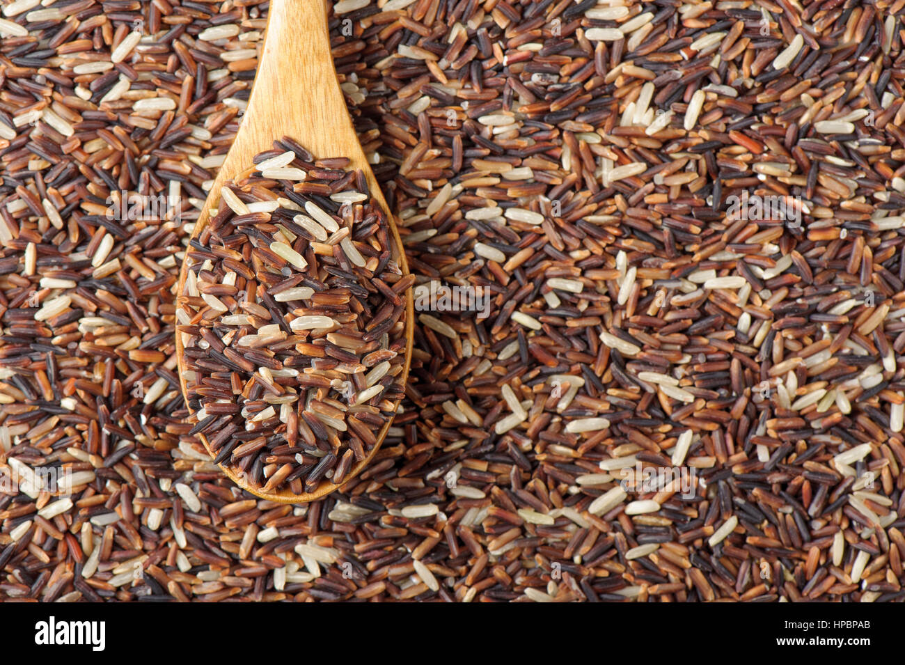closeup details of Thai rice berry, rice berry is a cross-bred unmilled ...