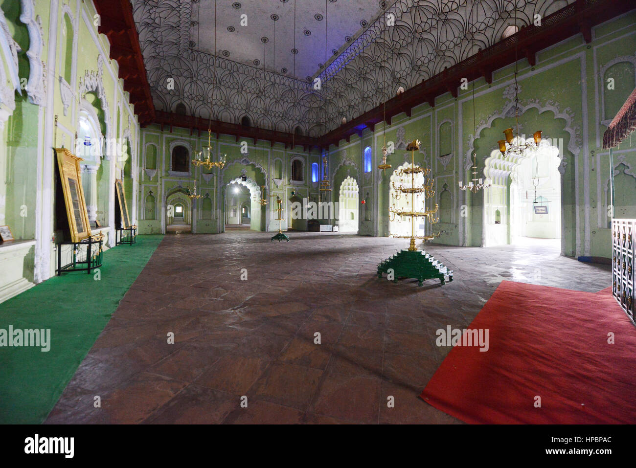 The interior of the Bara Imambara building in Lucknow, Uttar Pradesh ...