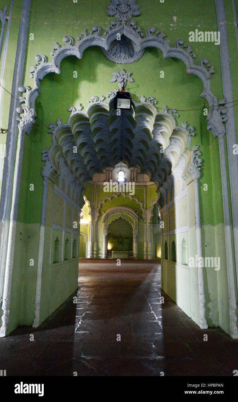 The interior of the Bara Imambara building in Lucknow, Uttar Pradesh ...