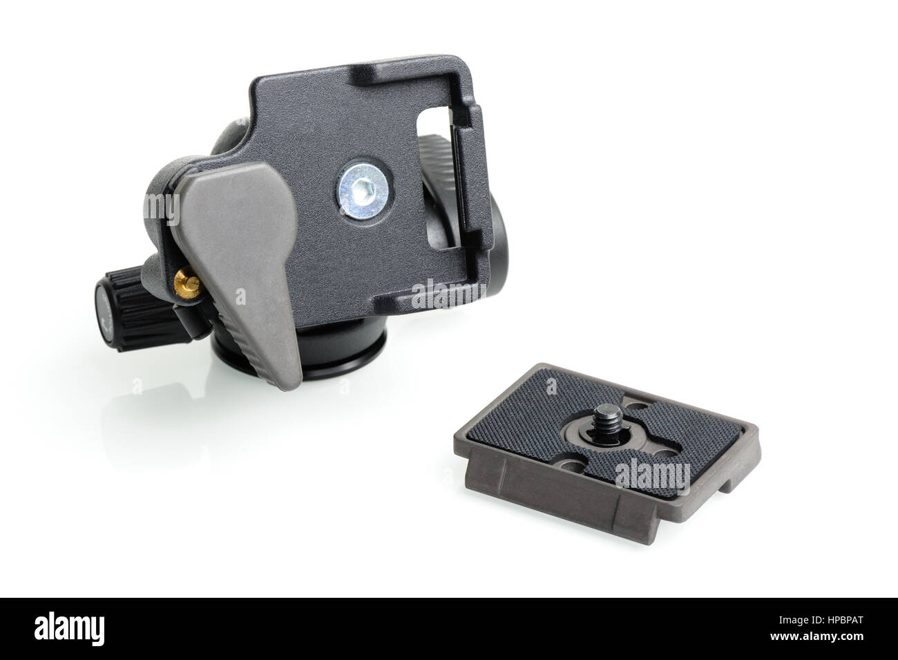 quick release plate for tripod head isolated on white background Stock ...