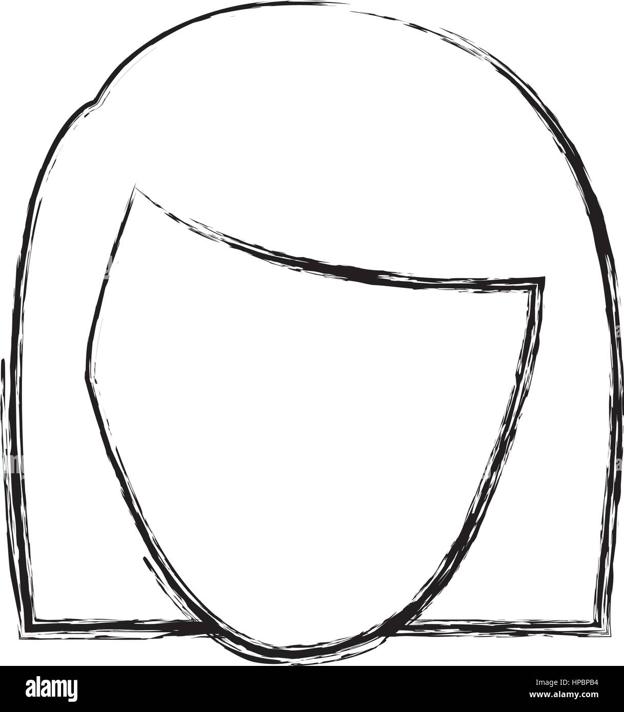 Contour people face icon image Black and White Stock Photos & Images ...