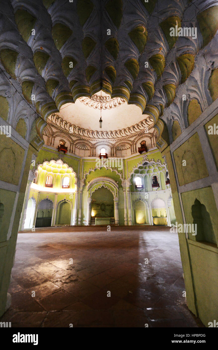 The interior of the Bara Imambara building in Lucknow, Uttar Pradesh ...