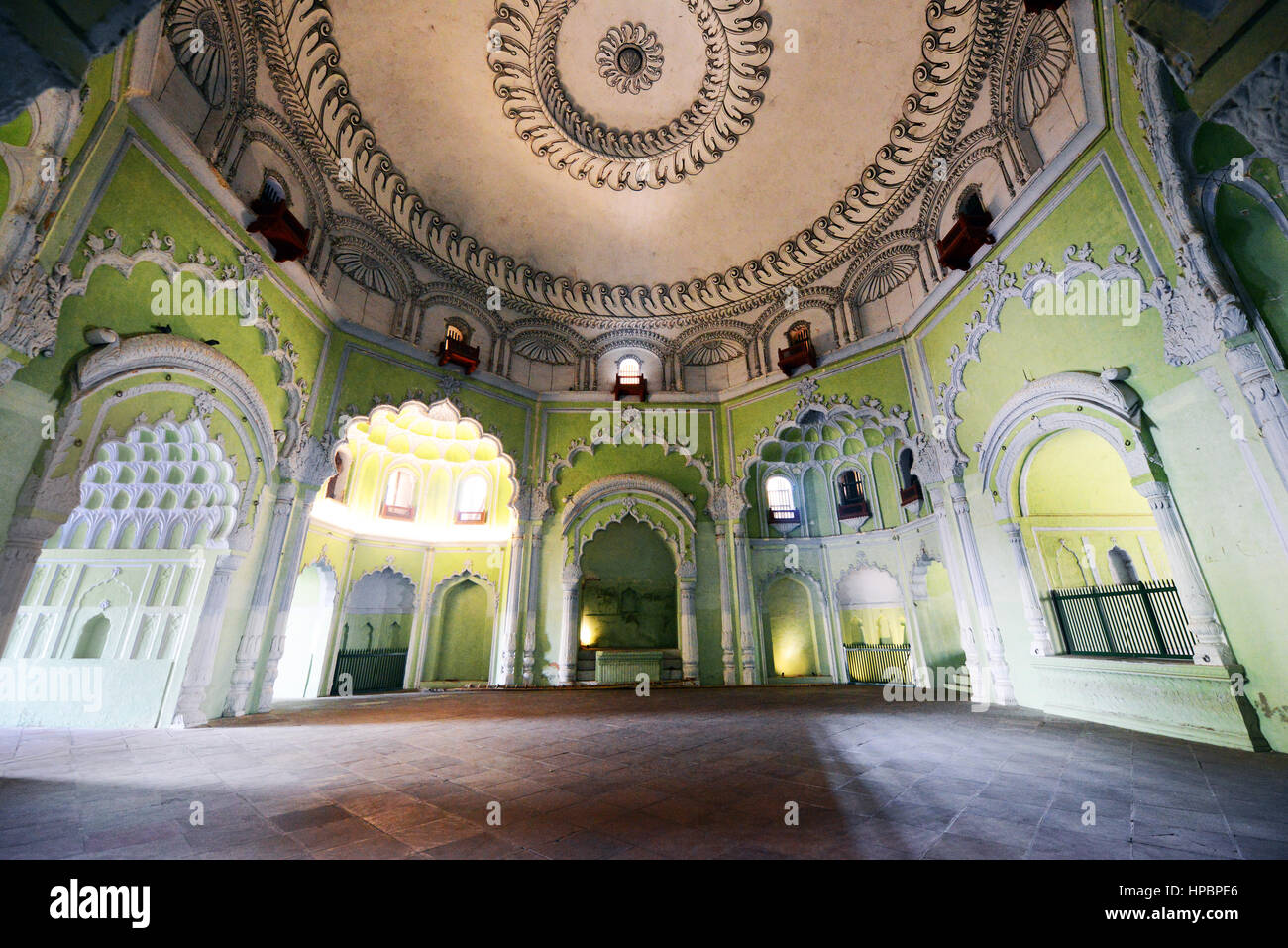 The interior of the Bara Imambara building in Lucknow, Uttar Pradesh ...