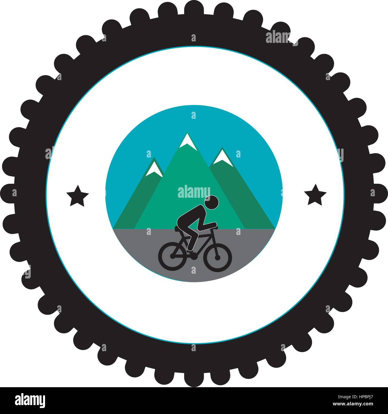 Cycling sport emblem icon vector illustration design Stock Vector Image ...