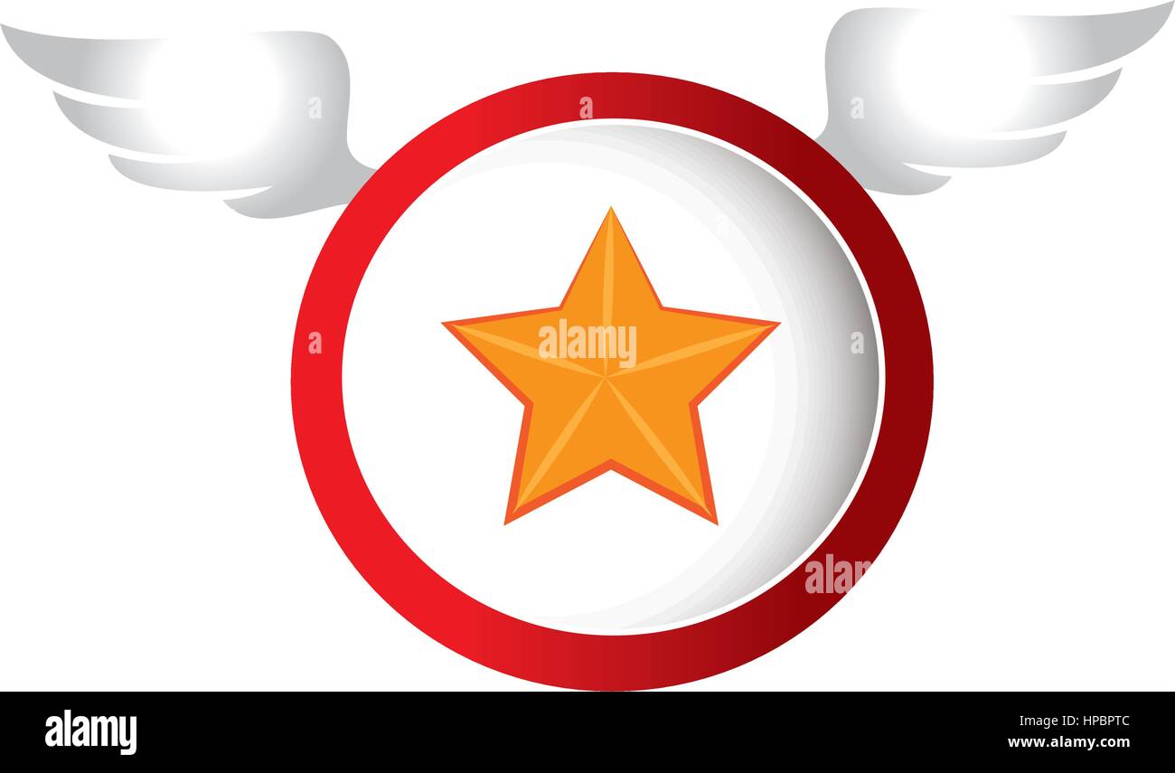 star with wings icon vector illustration design Stock Vector Image ...